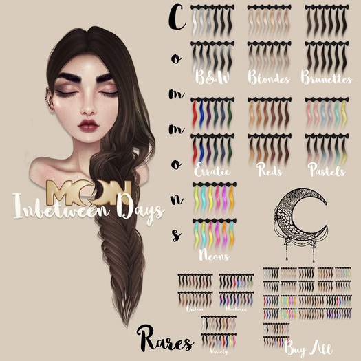 Second Life Marketplace - Moon. Hair // - Ombres - Inbetween Days RARE