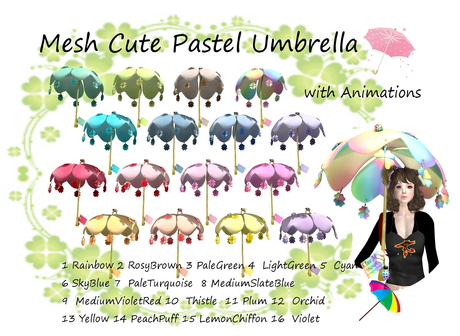 Second Life Marketplace - Mesh Cute Pastel Umbrella Box No.7