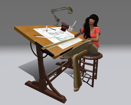 Second Life Marketplace - Couples Animated Drafting Table "Yacht Design ...