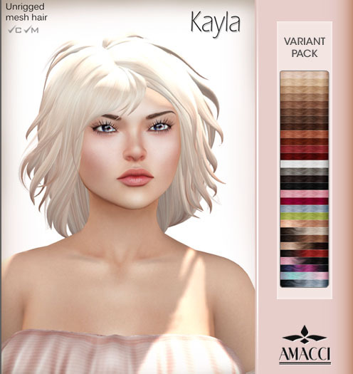 Second Life Marketplace - Amacci Hair - Kayla - Variants Pack