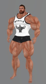 Second Life Marketplace - White Muscle Ringer for DEV John x1,x1.5