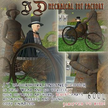 Second Life Marketplace - ~JD~ Clockwork engined sculpt Carriage