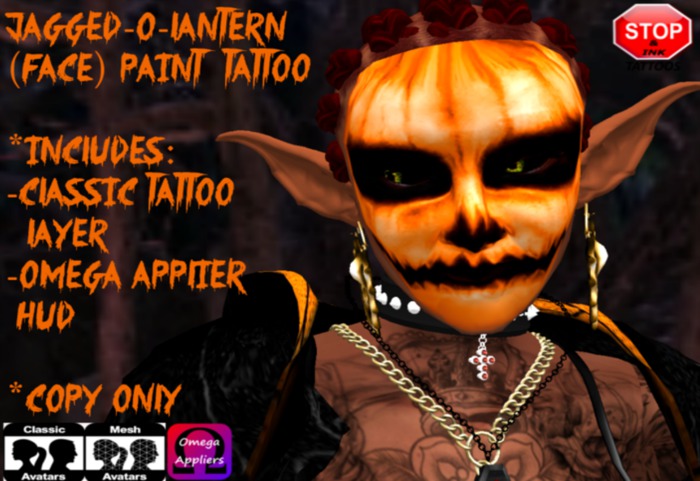 Second Life Marketplace - *Stop & Ink* Jagged-O-Lantern (Face) Paint ...