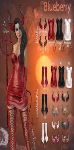 Second Life Marketplace - 5. Blueberry / RARE / Devil Horns - I'm So Fancy
