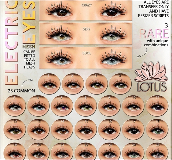 Second Life Marketplace - LOTUS. Electric Eyes - 11 BOX