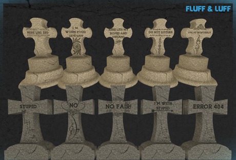 Second Life Marketplace - F&L - Goofy Gravestone Set