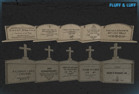 Second Life Marketplace - F&L - Goofy Gravestone Set