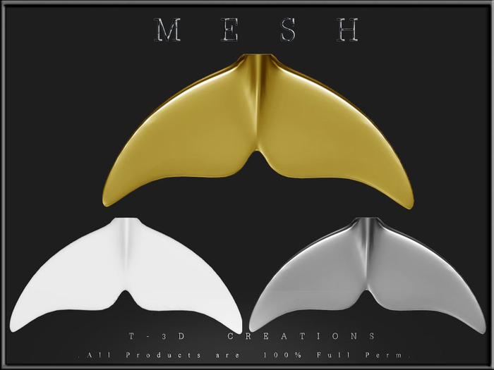 Second Life Marketplace - T-3D Creations [ Fin of a dolphin 02 ] MESH ...