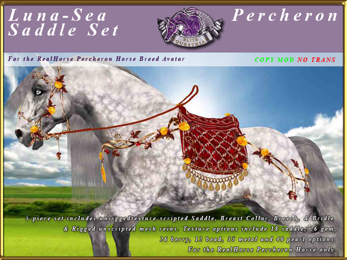Second Life Marketplace - *E* Luna-Sea Tack Set [BOXED] RH Percheron