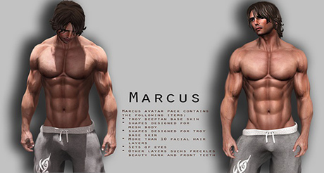 Second Life Marketplace - 4 - MALE - SKIN - OLIVIER - QUINTIN - MARCUS - ALEX