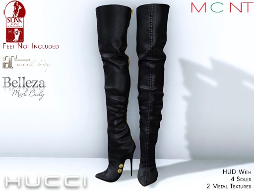 Second Life Marketplace - ::HH:: Hucci Torwood Boot - Midnight