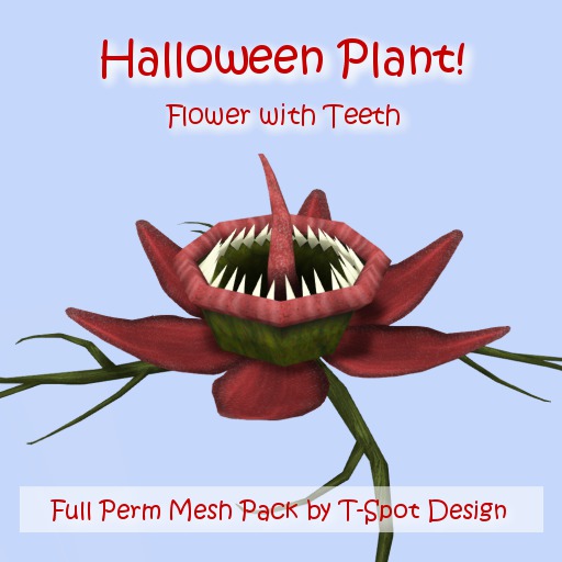 Second Life Marketplace - Halloween Item - Flower with Teeth - Full ...
