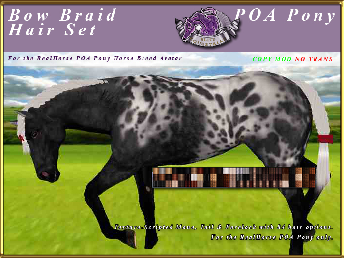 Second Life Marketplace - *E* RealHorse Bow Braid Mane & Tail Set ...