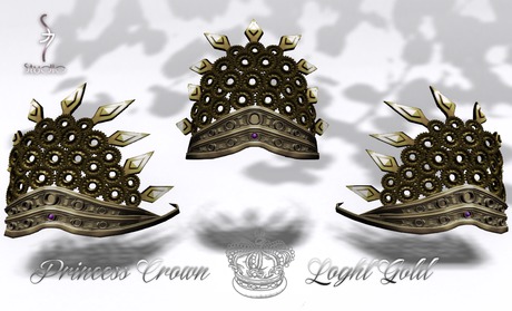 Second Life Marketplace - s7 Princess Crown - Light Gold