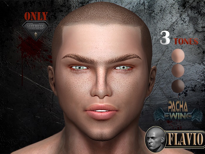 Second Life Marketplace - Aesthetic -PachaEwing- Mesh Head "Flavio ...