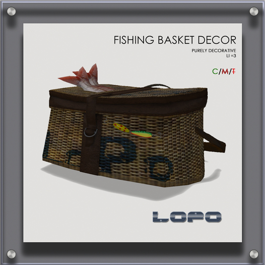 Second Life Marketplace - LoPo Fishing Basket Prop BOXED