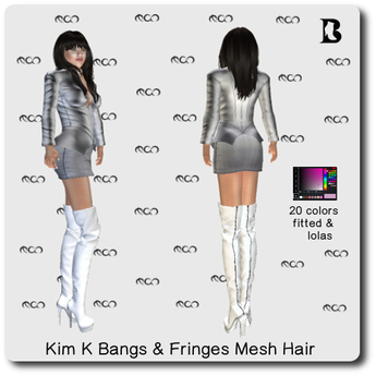 Second Life Marketplace - Blackburns Kim K Bangs & Fringes Mesh Hair DEMO