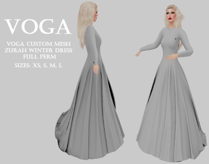 Second Life Marketplace - VOGA Custom Mesh - Zurah Winter Dress Full Perm