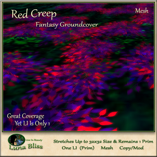 Second Life Marketplace - Ground Cover - Red Creep Fantasy Groundcover