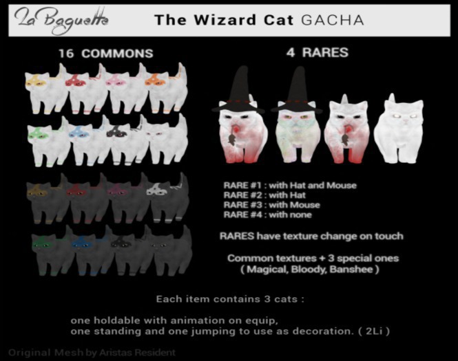 Second Life Marketplace - [La Baguette] The Wizard cat / White furr ...