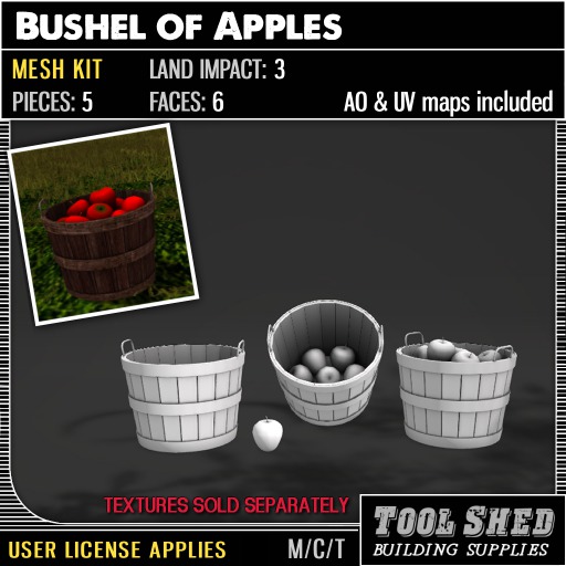Second Life Marketplace - Tool Shed - Bushel of Apples Kit - Fall ...