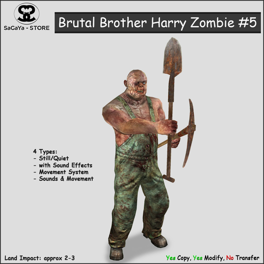 Second Life Marketplace - SaCaYa - Brutal Brother Harry Zombie #5