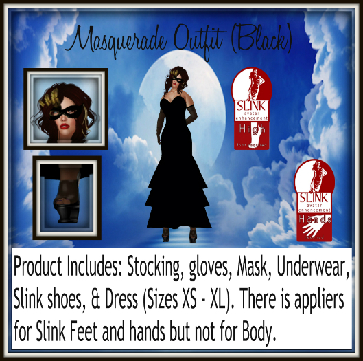 Second Life Marketplace - Masquerade Outfit (Black)