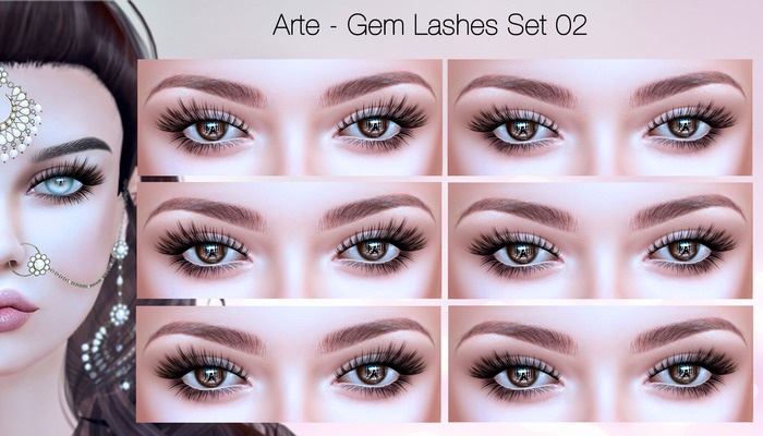 Second Life Marketplace - Arte - Catwa Applier - Gem Lashes Set 02