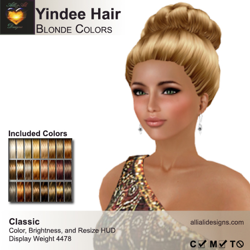 Second Life Marketplace - A&A Yindee Hair Blonde Colors Pack. Classy ...