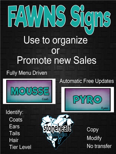 Second Life Marketplace - Fawns Breedable Display Signs