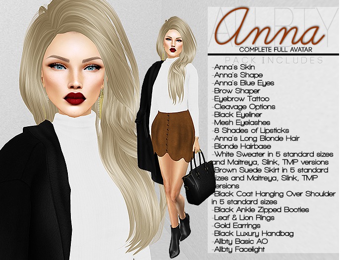 Second Life Marketplace - #allbty Complete Avatars "Anna"