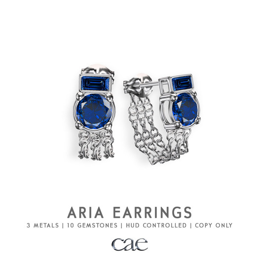 Second Life Marketplace - Cae :: Aria :: Earrings [bagged]