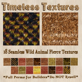 Second Life Marketplace - 18 Seamless Wild Animal Fierce Timeless Textures