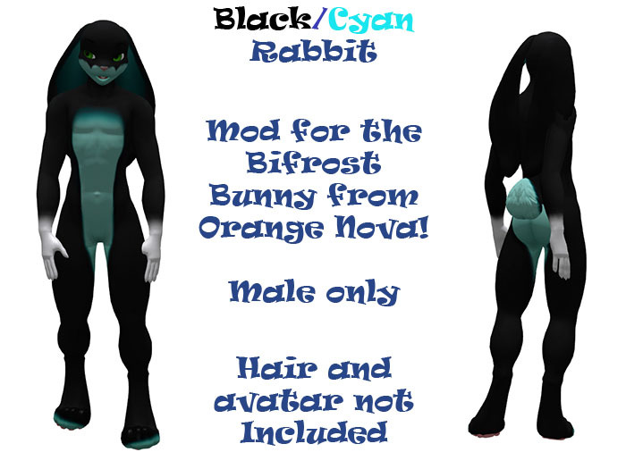 Second Life Marketplace - [FYS} Black/Cyan Rabbit PROMO!!!