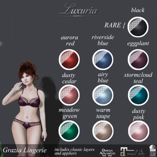 Second Life Marketplace - {Luxuria} Grazia Lingerie *airy blue*
