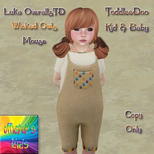 Second Life Marketplace - Luka Overalls TD Wicked Owls Mouse ~OpK~ (boxed)