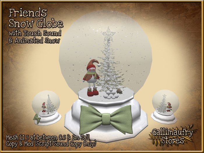 Second Life Marketplace - *GALLI* - MESH - Snow Globe - Friends, with ...