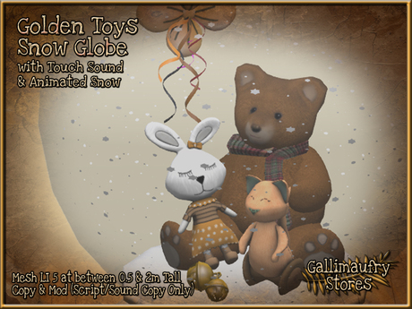 Second Life Marketplace - *GALLI* - MESH - Snow Globe - Golden Toys ...