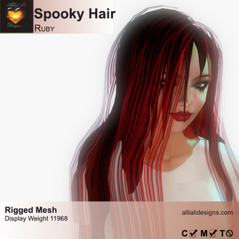 Second Life Marketplace - A&A Spooky Hair Ruby. Spook-tacular womens ...