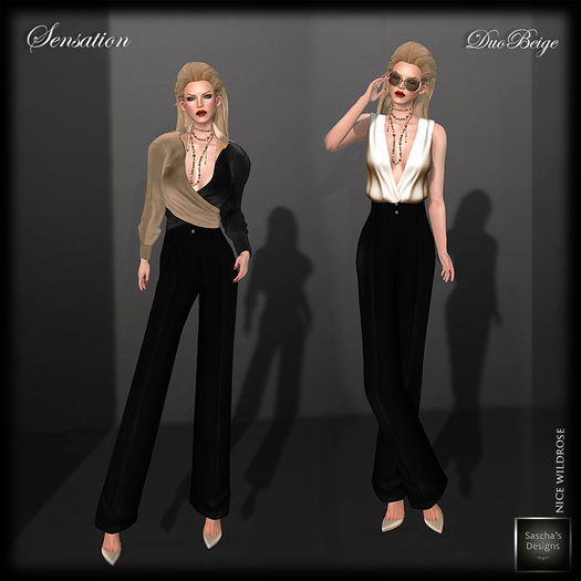 Second Life Marketplace - SAS - Sensation DuoBeige Outfit (Mesh Bodies ...