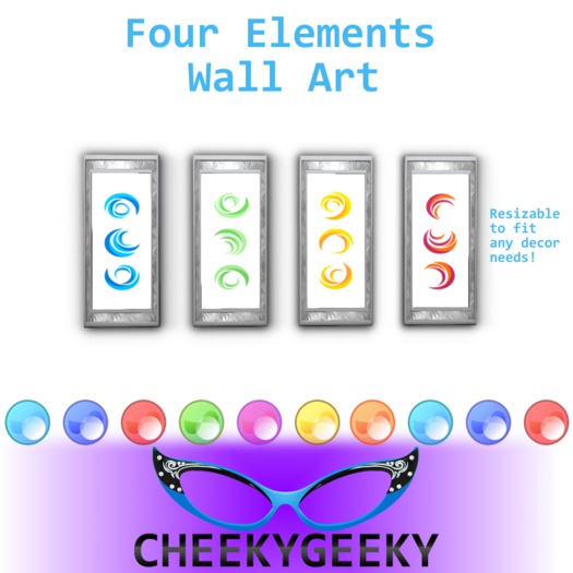 Second Life Marketplace - ~CheekyGeeky~ Four Elements Wall Art
