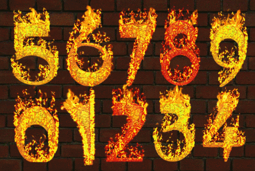 Second Life Marketplace - Sanna FATPACK Fiery Flaming Numbers 0-9 (20 ...