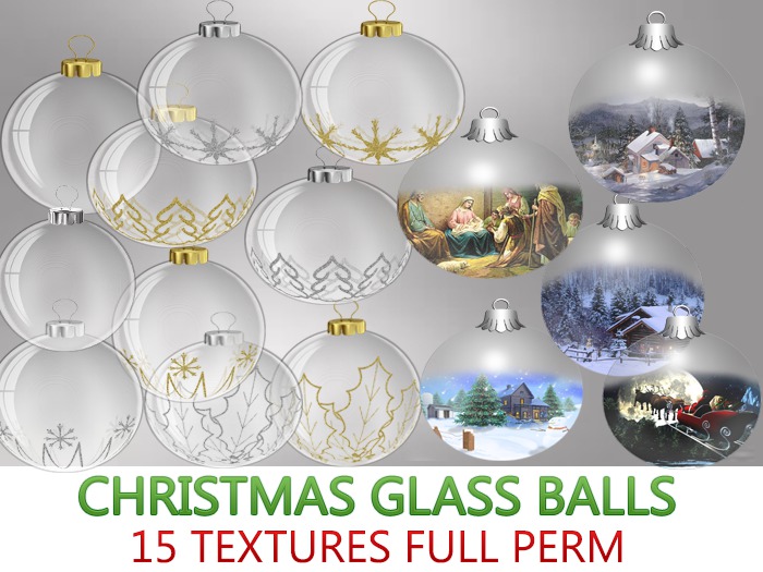 Second Life Marketplace - Christmas Balls Alpha Textures-FULL PERM