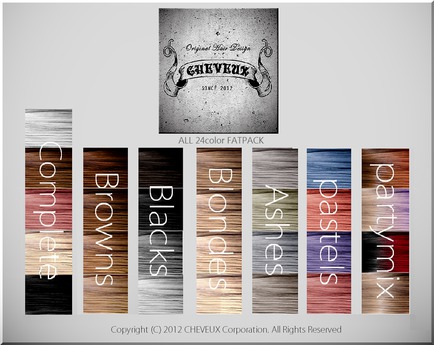 Second Life Marketplace - .:CHEVEUX:.M092 Hair Blacks