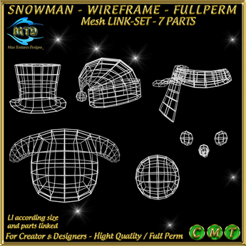Second Life Marketplace - SNOWMAN - WIREFRAME - MESH - FULLPERM