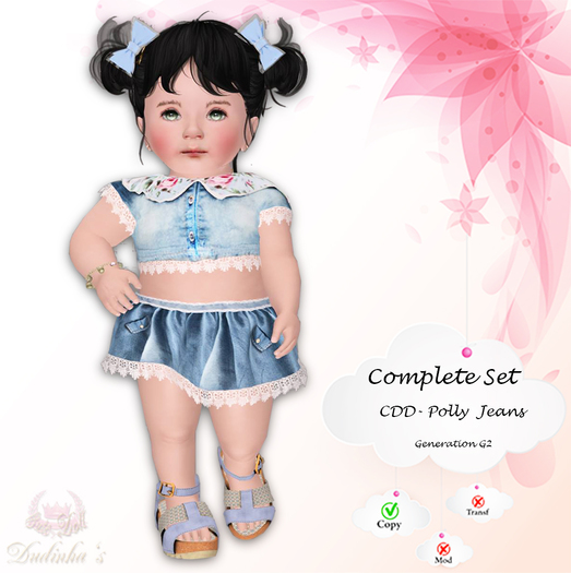 Second Life Marketplace - CDD-Polly Jeans Icome-TODDLER BOXED