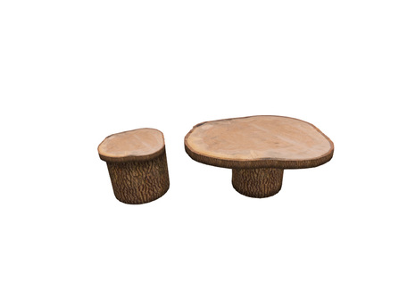 Second Life Marketplace - Rustic tree, stump table and chair set