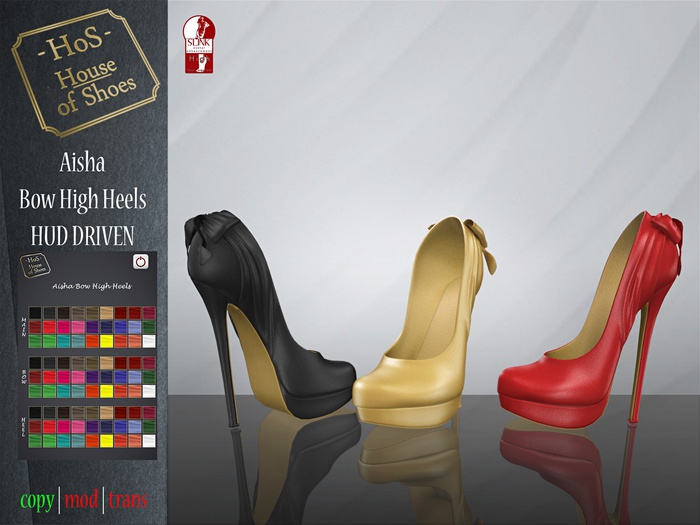 Second Life Marketplace - [HoS] Aisha Bow High Heels