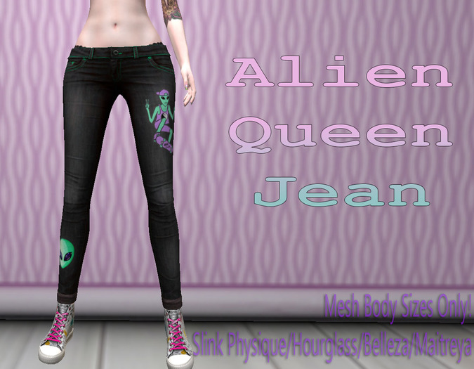 Second Life Marketplace - Leviosa Alien Queen Skinny Jeans - Hourglass ...