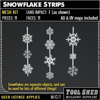 Second Life Marketplace - Tool Shed - Snowflake Strips Mesh Kit ...